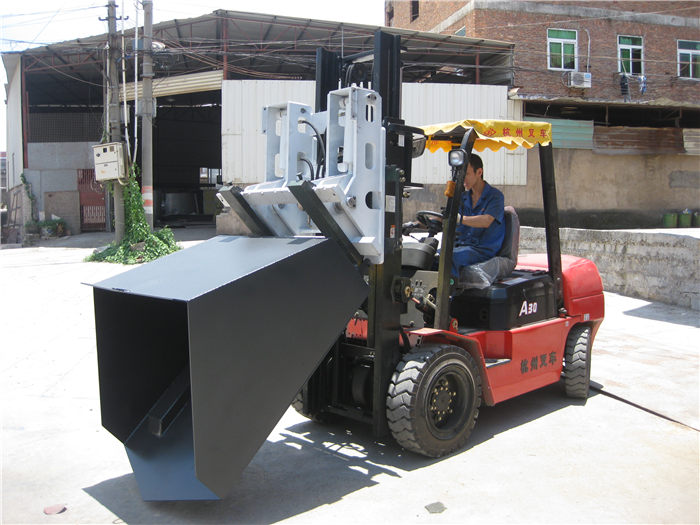 3 ton Hyundai Diesel Forklift Attachment Bucket Hinged Fork And Bucket - Fujian Huamai Machinery ...